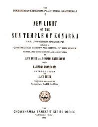 New Light on the Sun Temple of Konarka